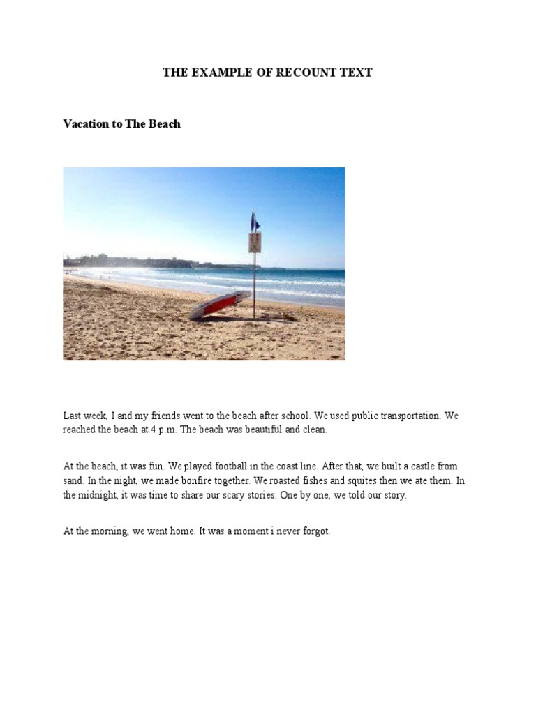 The Example of Recount Text | PDF