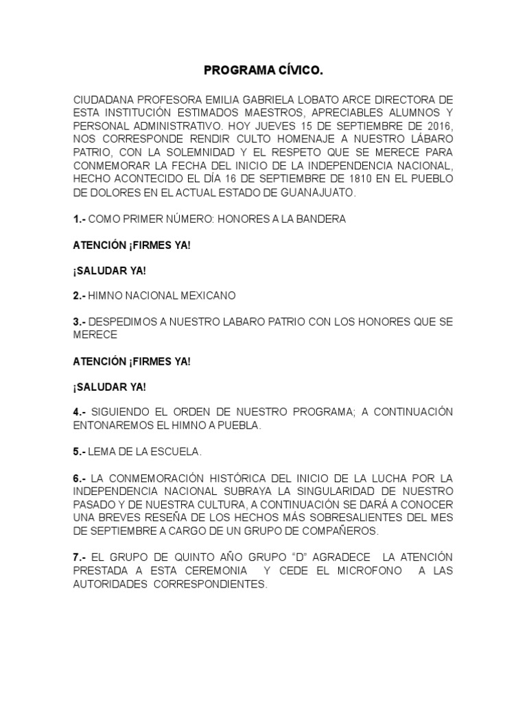 Programa Cívico | PDF