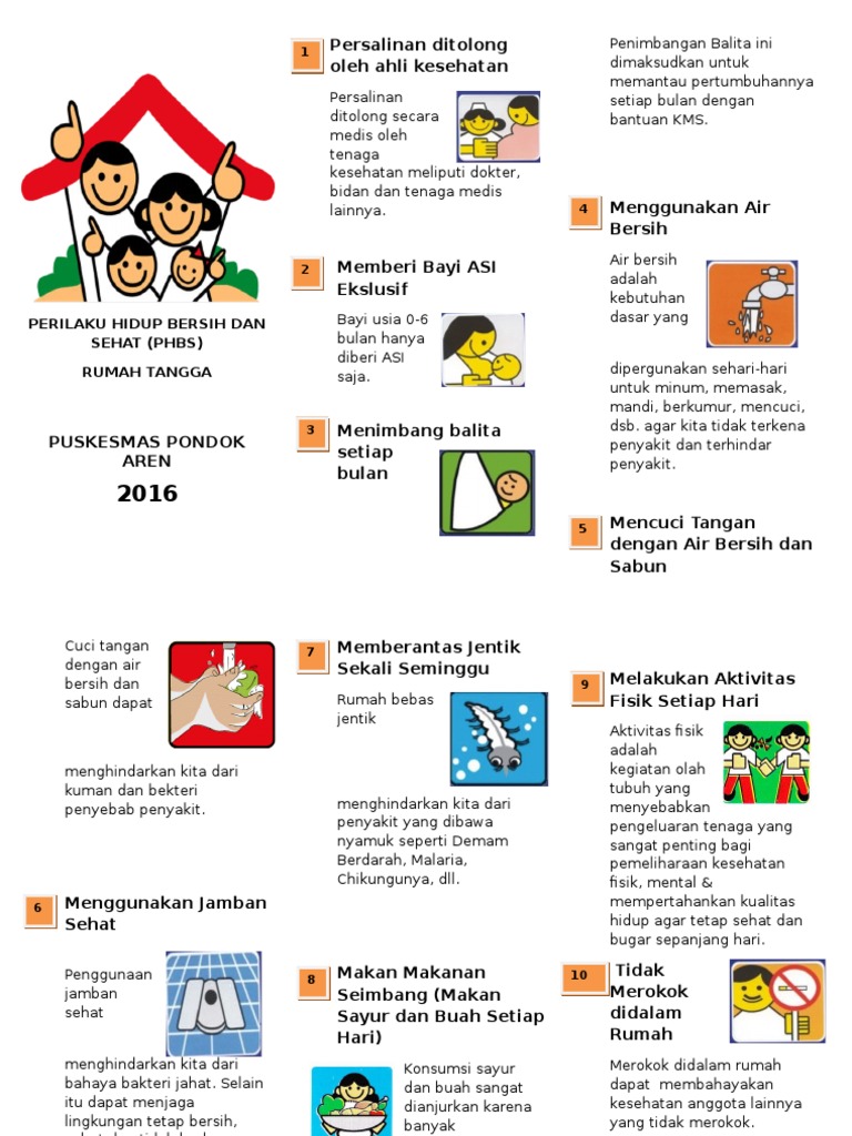 PHBS Rumah Tangga: Panduan Sehat Puskesmas 2016 | PDF