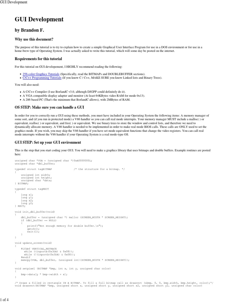 GUI Development: by Brandon F | PDF | Graphical User Interfaces ...