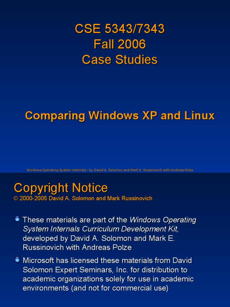 Comparing Windows XP and Linux | PDF