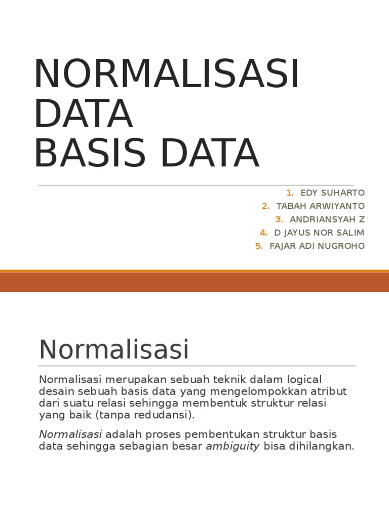 Presentasi Normalisasi Basis Data | PDF