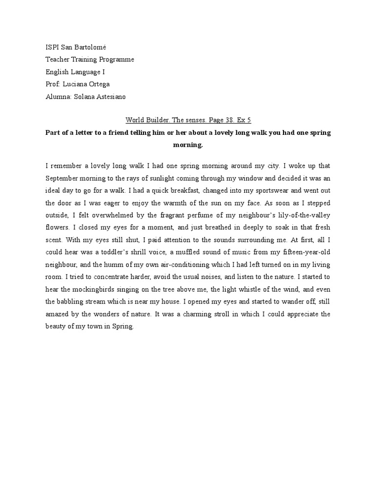 Paragraph Lovely Long Walk | PDF