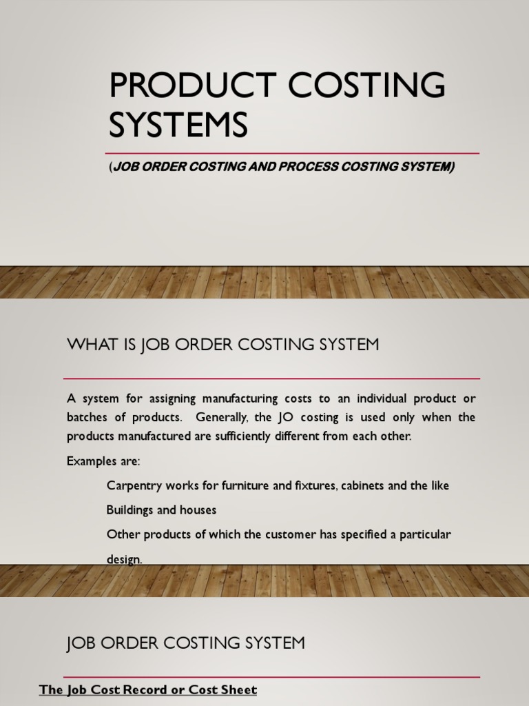 Job Order Costing System Overview | PDF | Debits And Credits | Cost Of ...