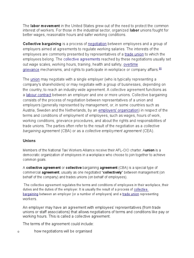 Collective Bargaining Is A Process Of: Negotiation Trade Union ...