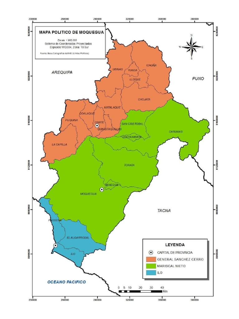Mapa Moquegua Coordenadas Utm | PDF