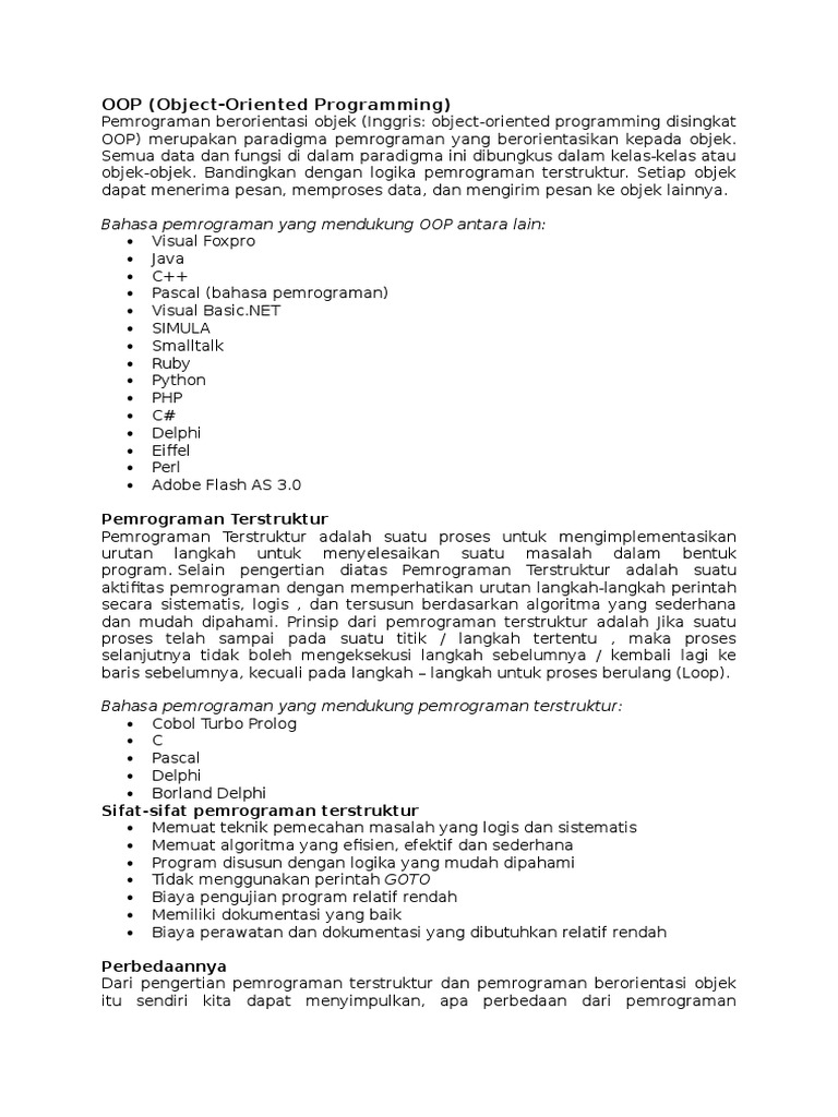 Perbedaan OOP Dengan Struktur | PDF
