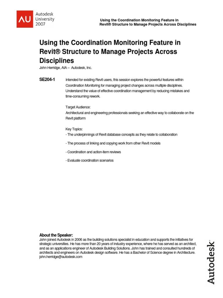Using The Coordination Monitoring Feature in Revit Structure PDF | PDF ...