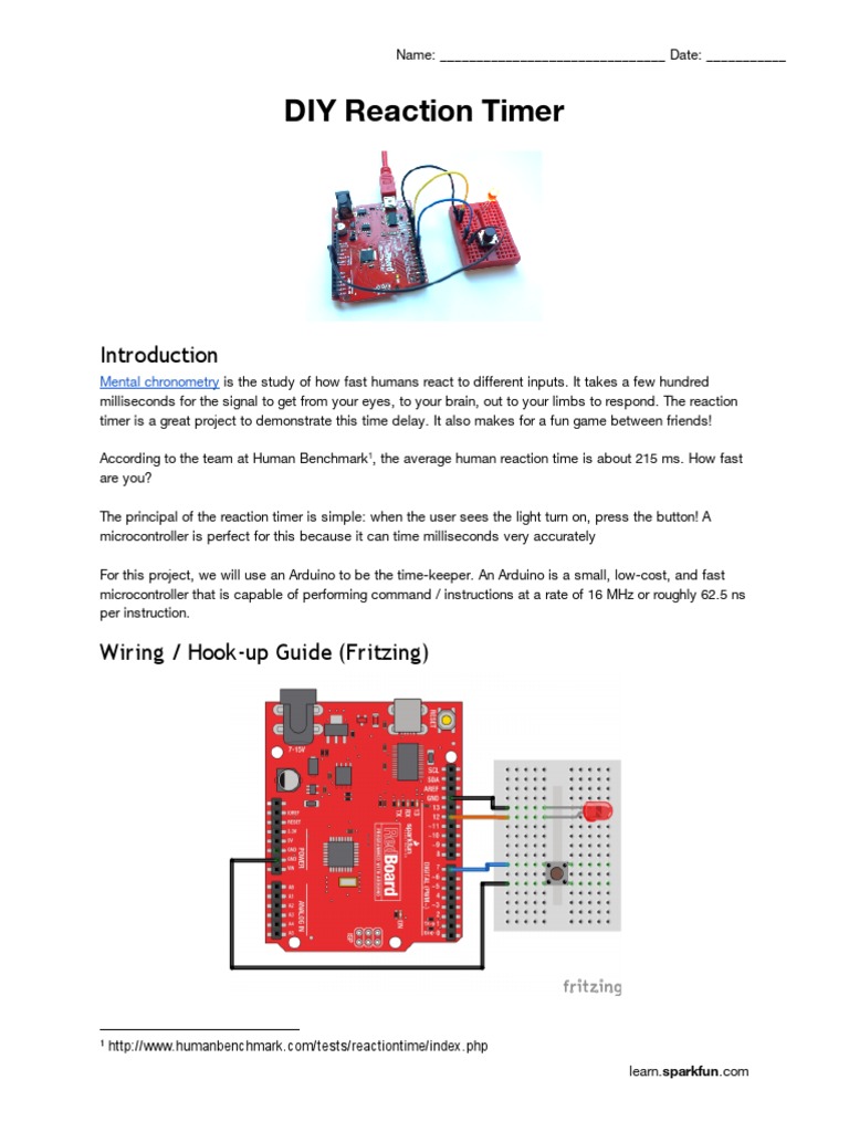 DIY Reaction Timer | Download Free PDF | Arduino | Digital Electronics
