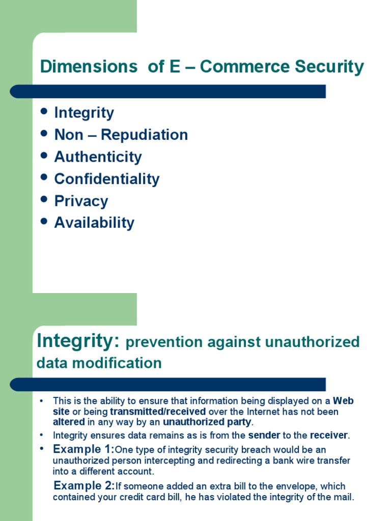 E-Commerce Security Dimensions Explained | PDF | E Commerce | Wire Transfer