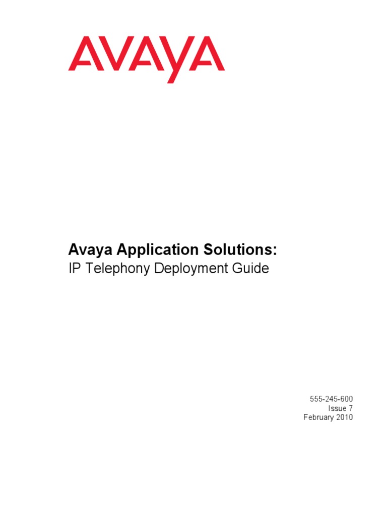 Avaya IP Telephony Deployment Guide PDF | PDF | Session Initiation ...