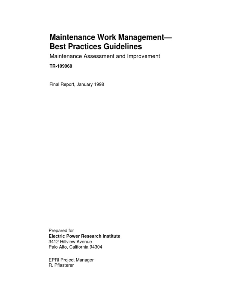 Maintenance Work Management | PDF | Employment | Business