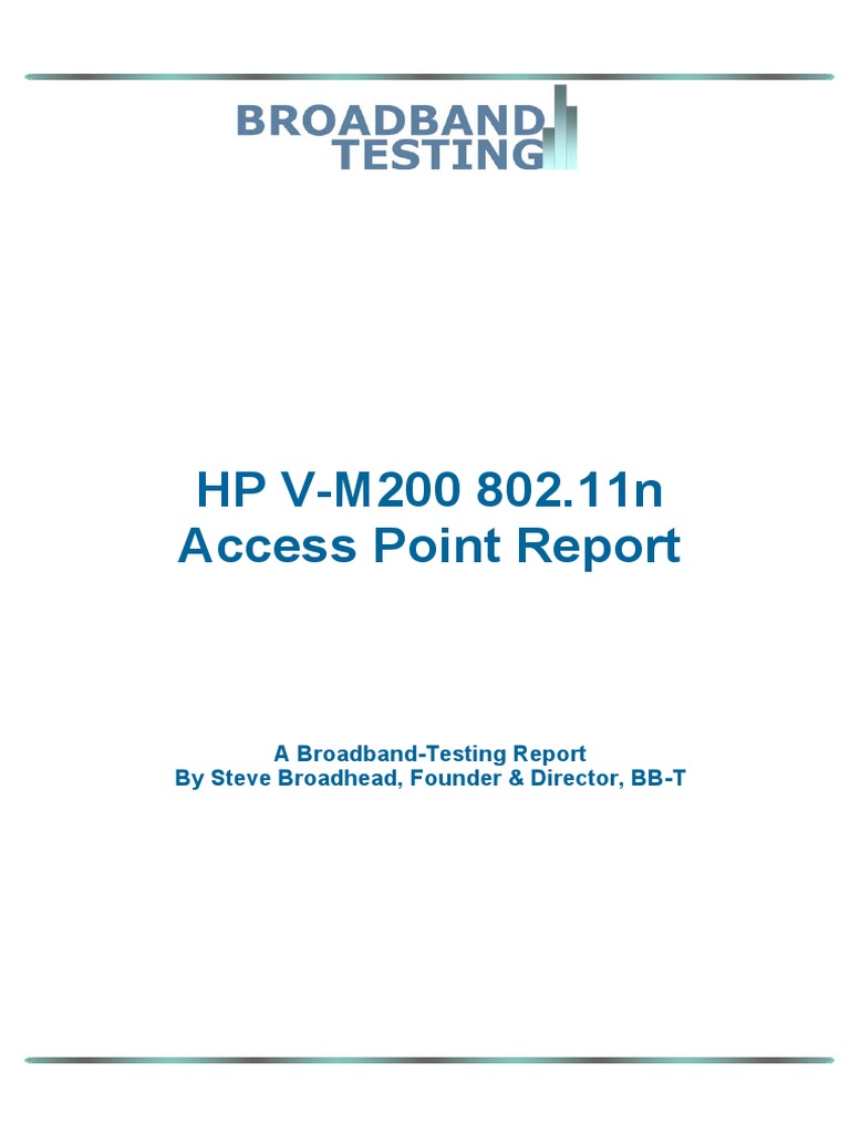 HP v-M200 802.11n Access Point Report | PDF | Wireless Lan | Ieee 802.11