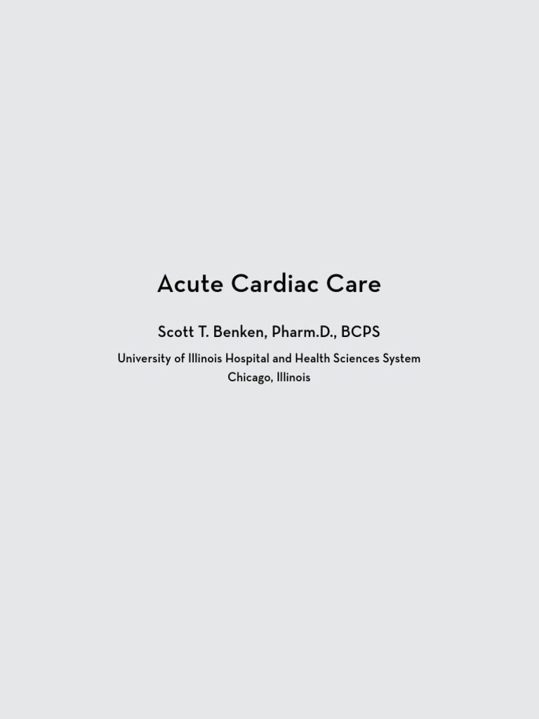 Acute Cardiac Care | PDF | Cardiopulmonary Resuscitation | Cardiac Arrest