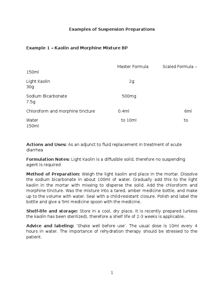 Suspension Examples | PDF | Tablet (Pharmacy) | Water