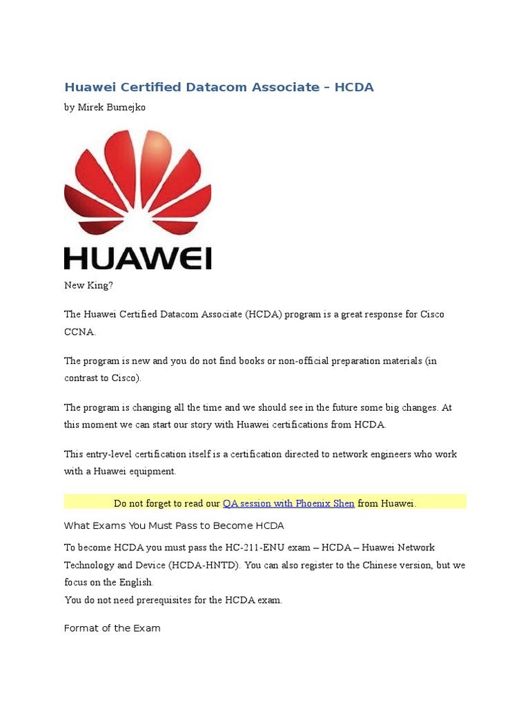 An Introduction to Huawei's Entry-Level Networking Certification ...