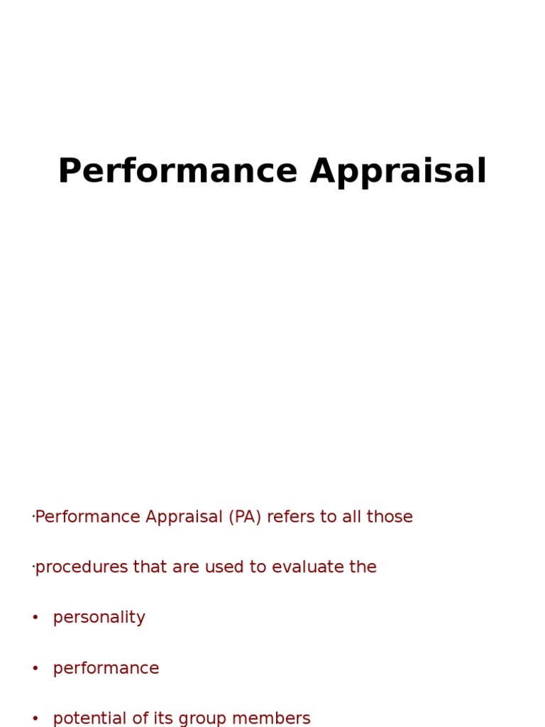 Performance Appraisal Final | PDF | Performance Appraisal | Psychology
