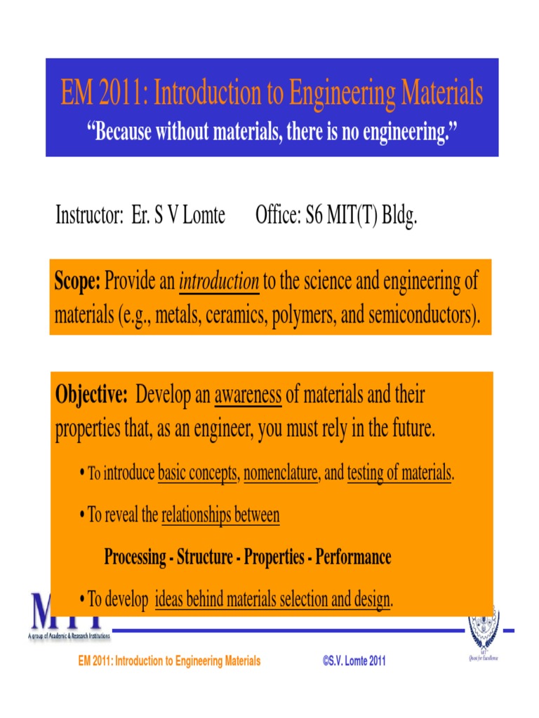 Material Science Introduction | PDF | Ceramics | Metals