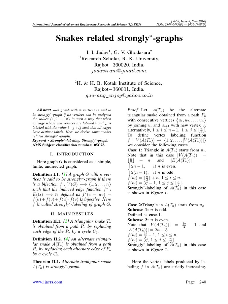 Snakes Related Strongly Graphs | PDF | Vertex (Graph Theory) | Triangle