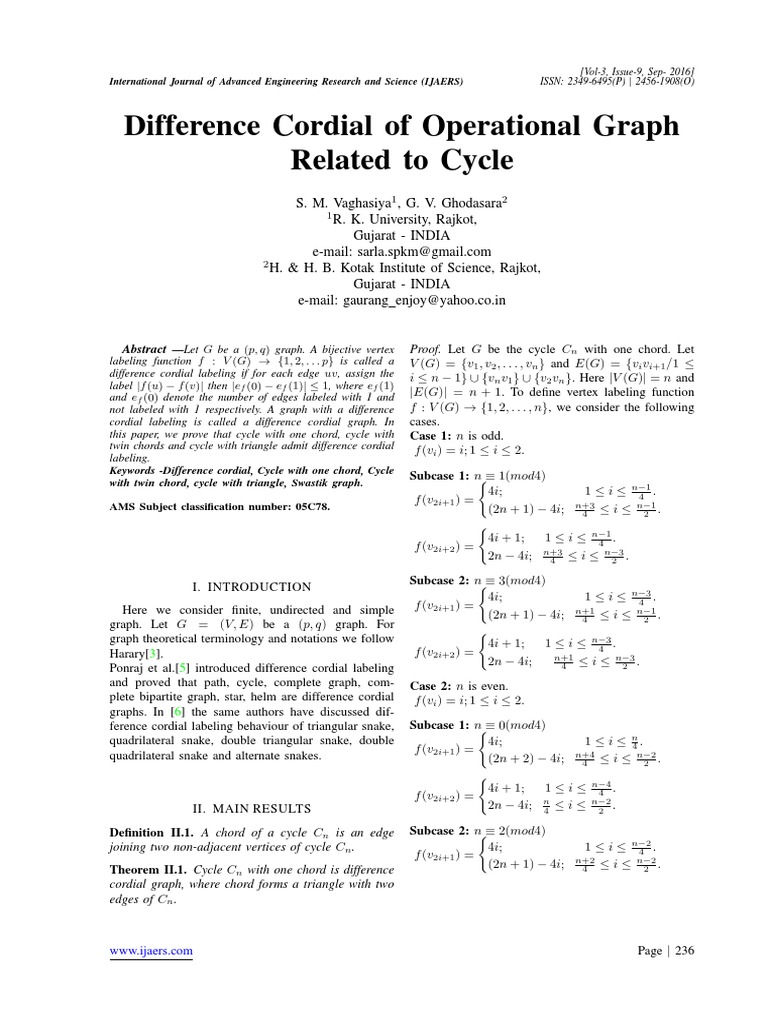 Difference Cordial of Operational Graph | Download Free PDF | Theoretical Computer Science ...