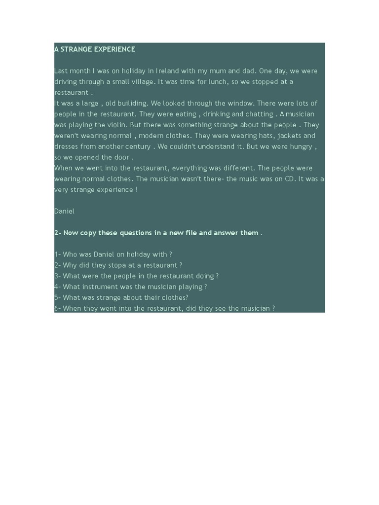 A Strange Experience | PDF