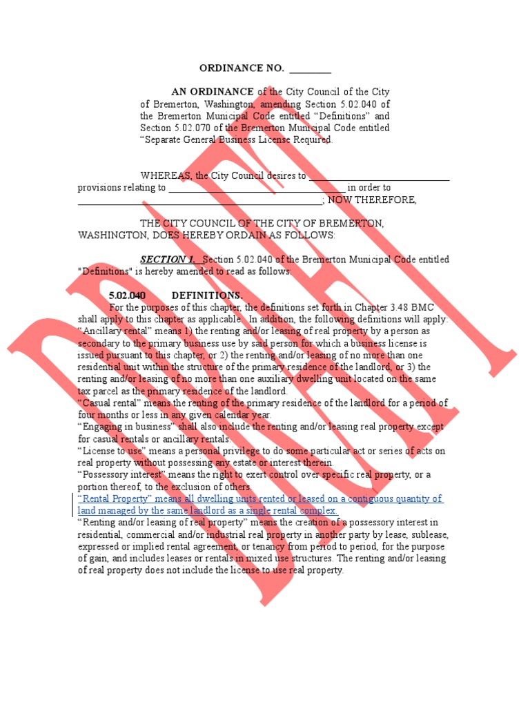 Rental License 1 | PDF | Lease | Renting
