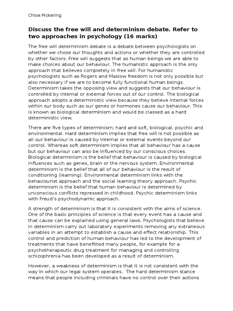 Discuss The Free Will and Determinism Debate | PDF | Free Will ...
