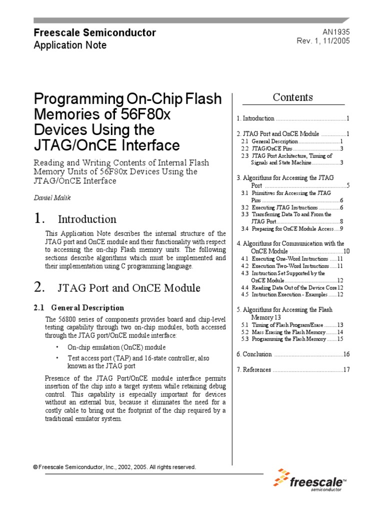 Programming On-Chip Flash Memories of 56F80X Devices Using The Jtag ...