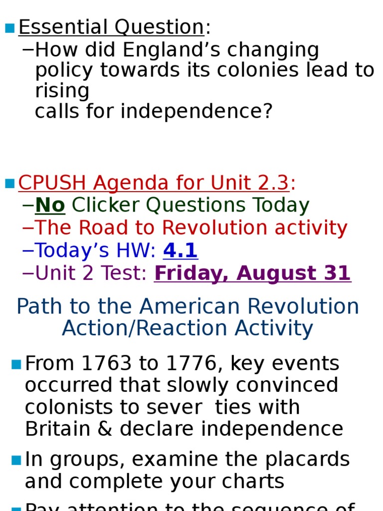 Key Events of the Road to Revolution | PDF | American Revolution ...