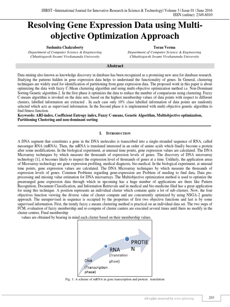 Resolving Gene Expression Data Using Multiobjective Optimization Approach | PDF | Cluster ...