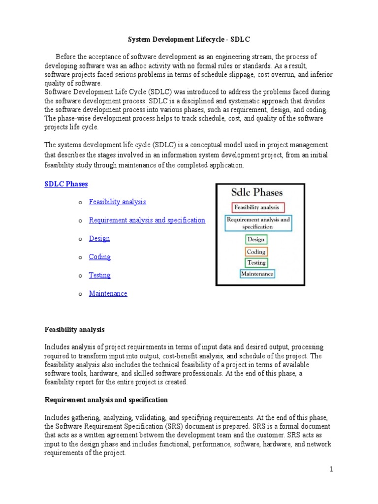 System Development Lifecycle | PDF | Software Development Process | Software Development