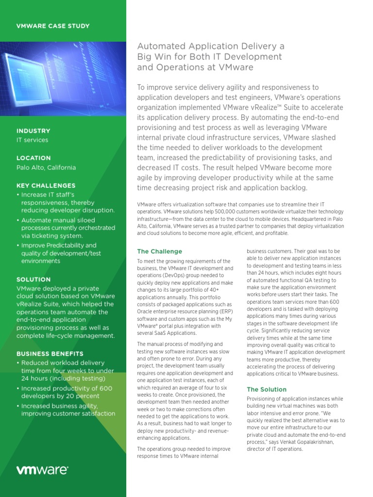 Vmware Vmware It Case Study PDF | PDF
