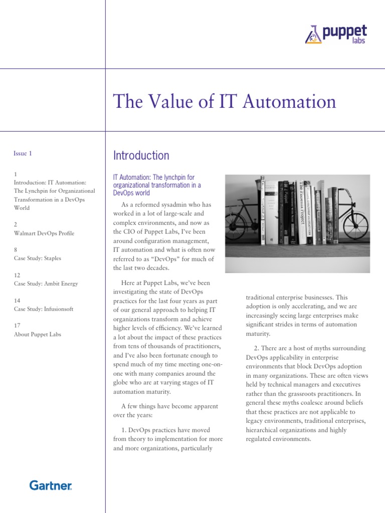 Gartner Publication - The Value of It Automation PDF | PDF