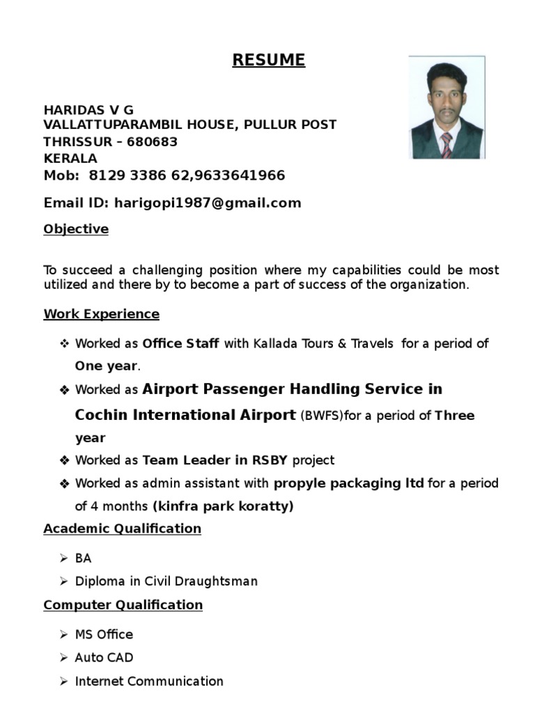 Haridas V G - Professional Resume | PDF