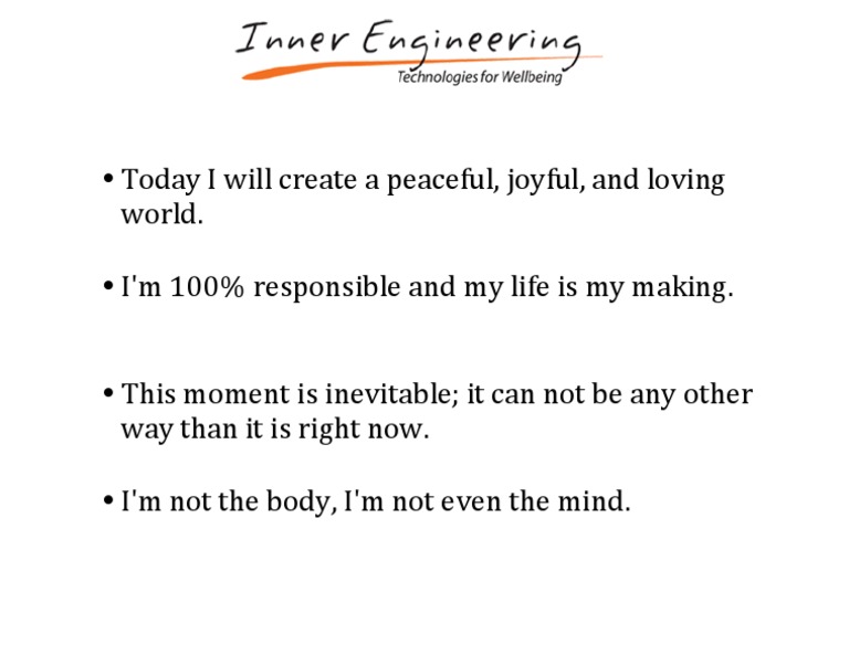 Isha - Sadhguru Inner Engineering Key Points | PDF