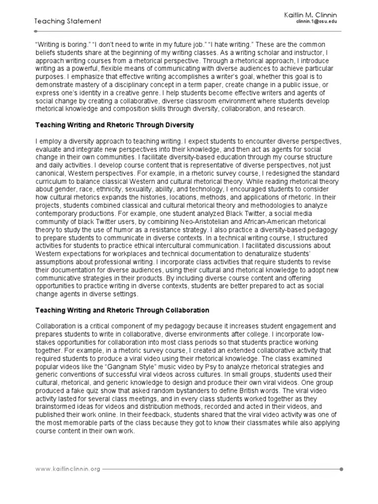 Rhetorical Writing Teaching Strategies | PDF | Rhetoric | Collaboration