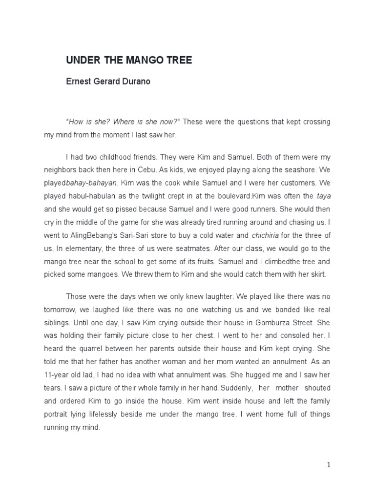 Under The Mango Tree | PDF