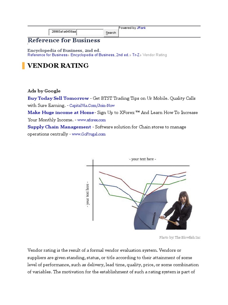 Vendor Rating: Reference For Business | PDF | Quality (Business ...