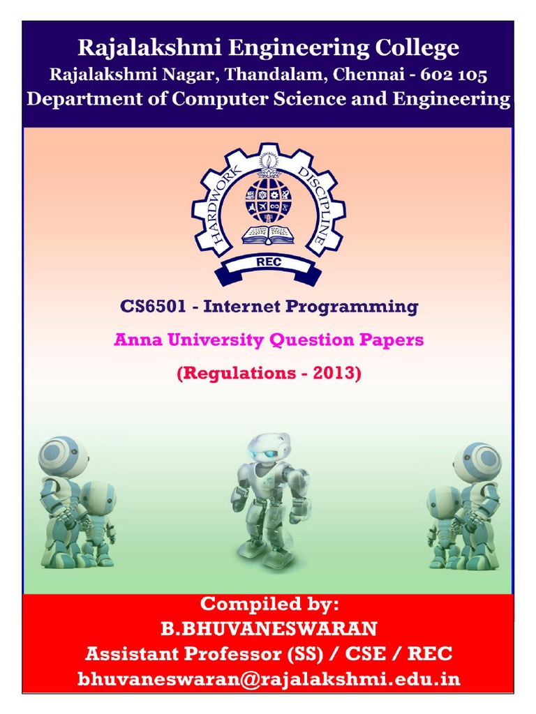 CS6501 Ip Au QP 2016 | PDF | Xml | Java (Programming Language)