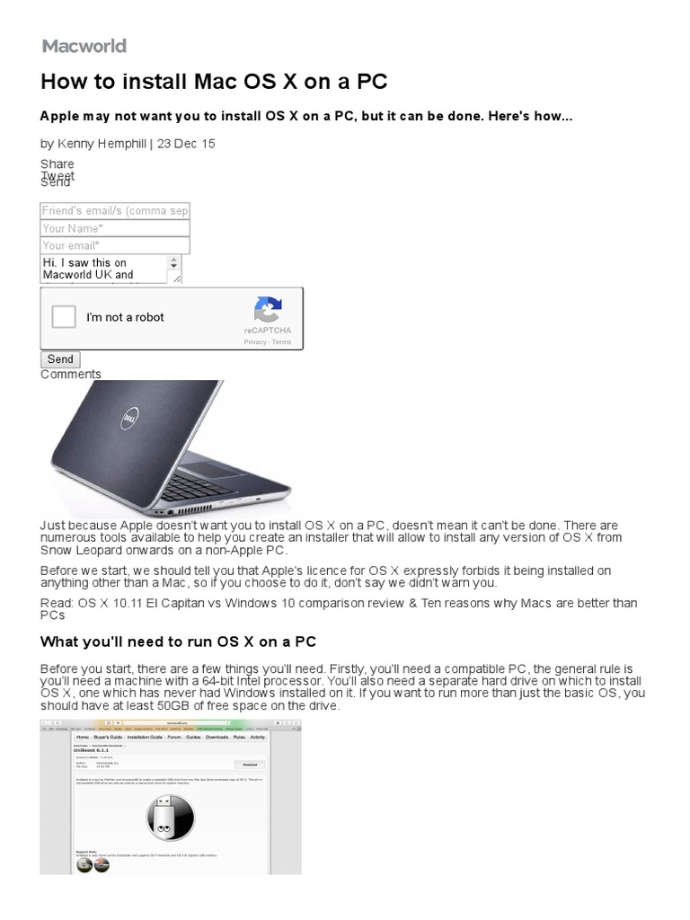 How To Run OS X On A PC - How To - Macworld UK | PDF | Mac Os ...