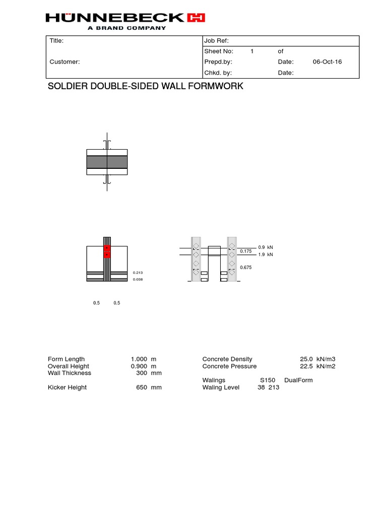 Soldier Double-Sided Wall Formwork Soldier Double-Sided Wall Formwork | PDF