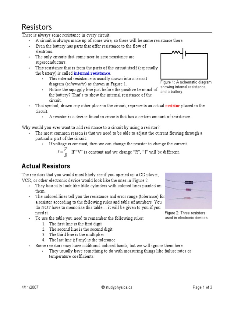 Resistors | PDF | Resistor | Electrical Resistance And Conductance