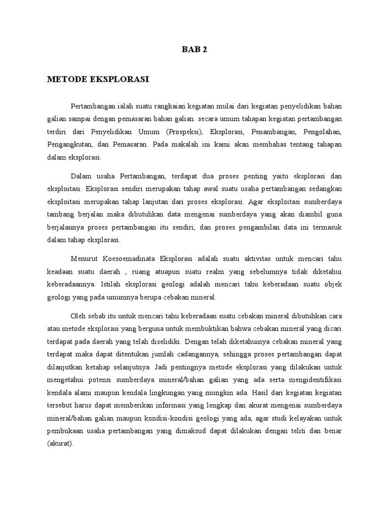 Metode Eksplorasi | PDF
