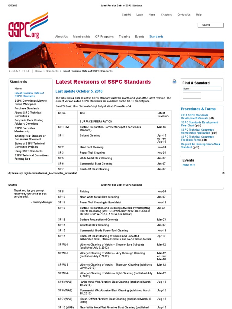 SSPC Standards List | PDF | Paint | Volatile Organic Compound