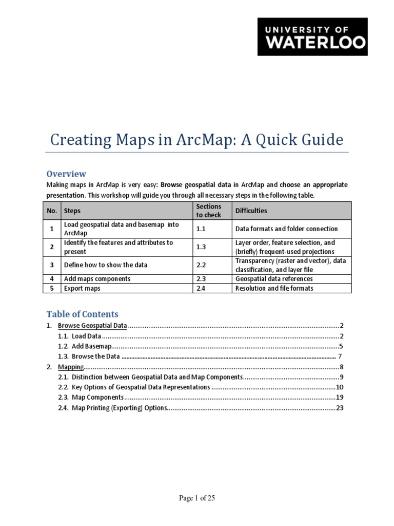 Creating Maps In Arcmap A Quick Guide Pdf Graphics Computer File 