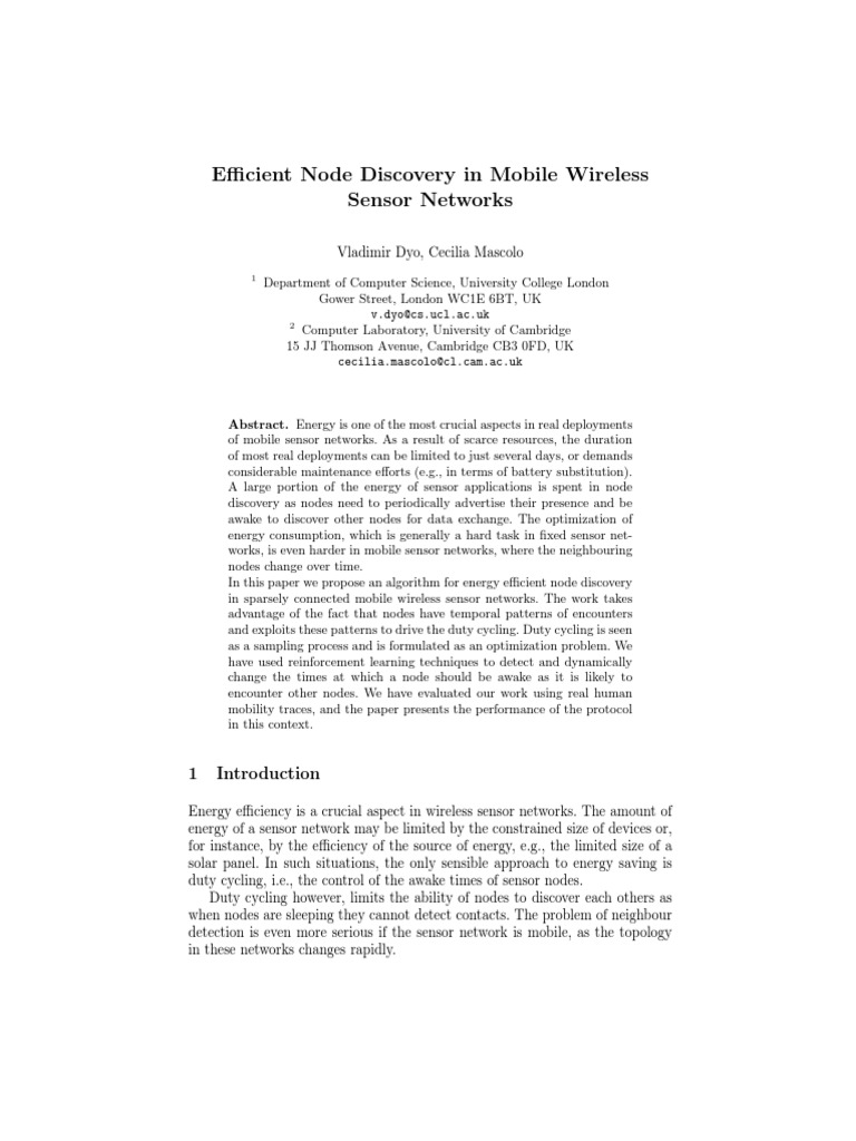 Optimizing Energy Efficient Node Discovery in Mobile Wireless Sensor Networks Through Adaptive ...