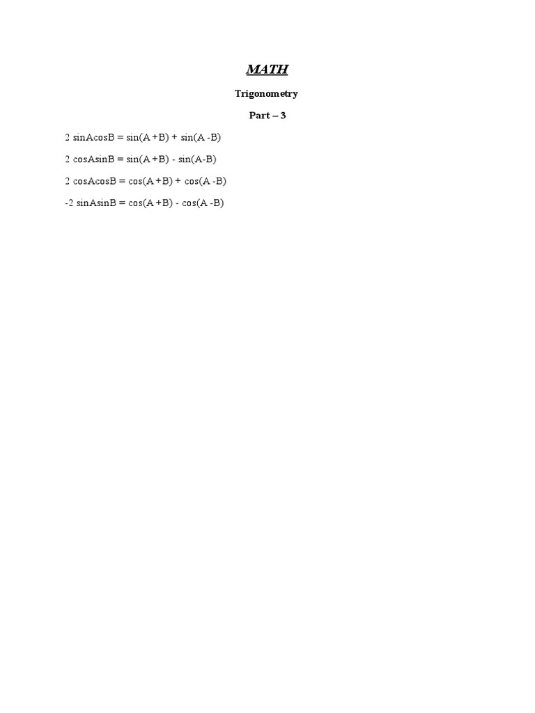 MATH Trigo 3 | PDF