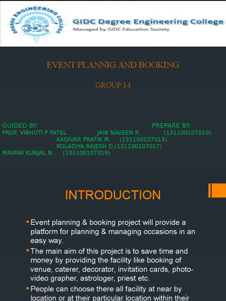 Event Planning and Booking System Guide | PDF