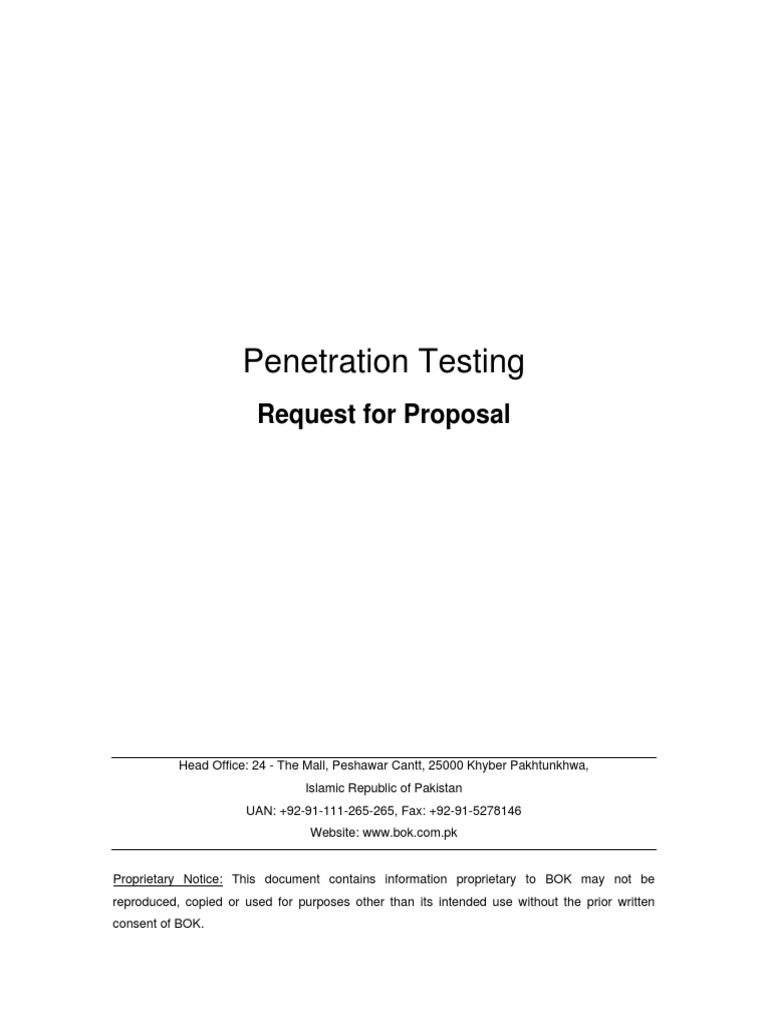 RFP For Penetration Testing | PDF | Request For Proposal | Computer ...