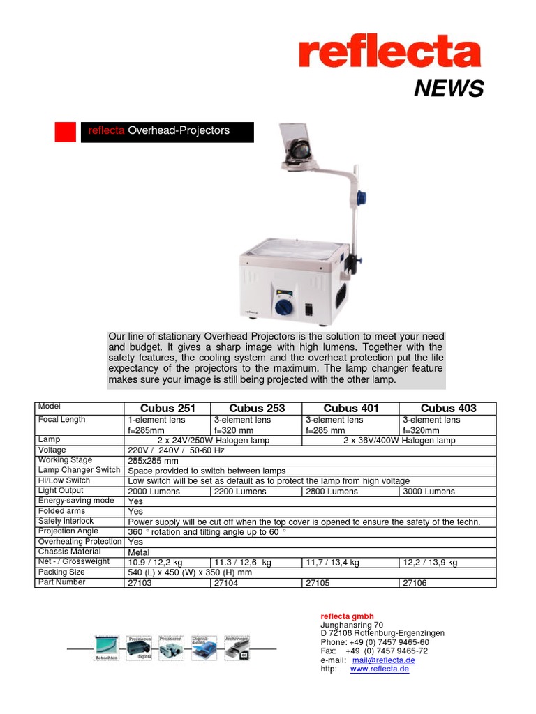 Reflecta: Overhead-Projectors | PDF